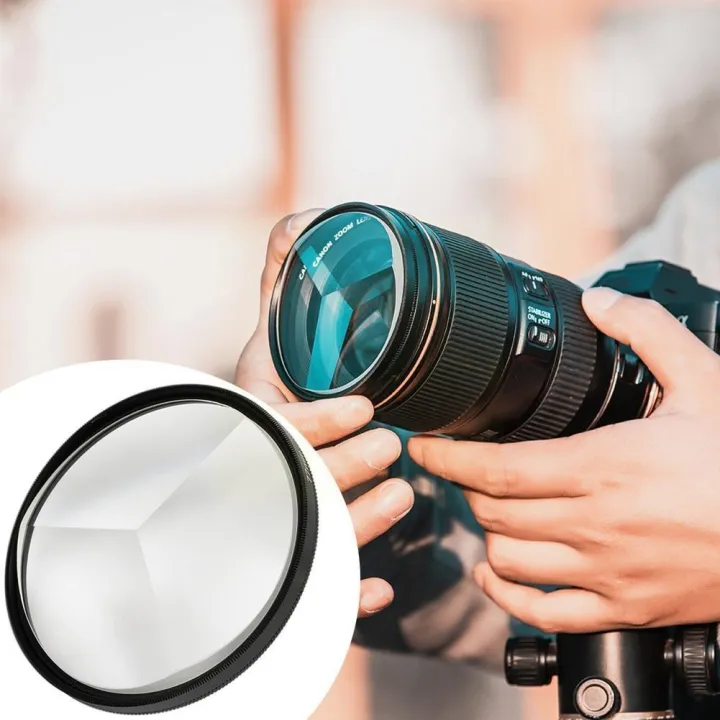 Camera Blurred Foreground Of Photography Half moon Filter Magnifier Slr ...