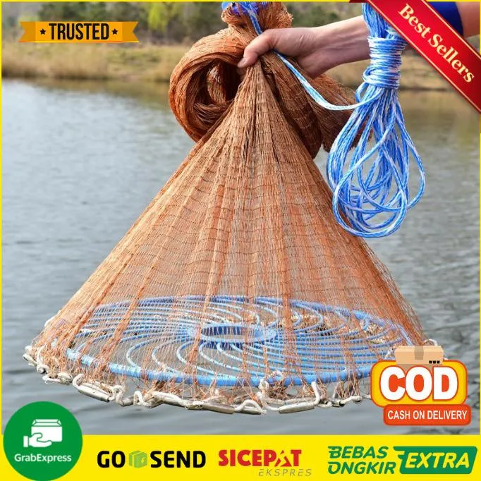 Jala Ikan Lempar Bahan Nilon 3,6 Meter-Kecrik Ikan - Perangkap Ikan ...