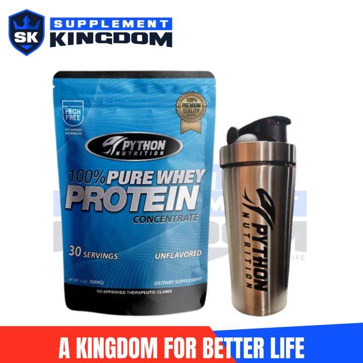 PYTHON NUTRITION | WHEY PROTEIN CONCENTRATE - UNFLAVORED | 27G PROTEIN PER SEVING | 30 SERVINGS ...