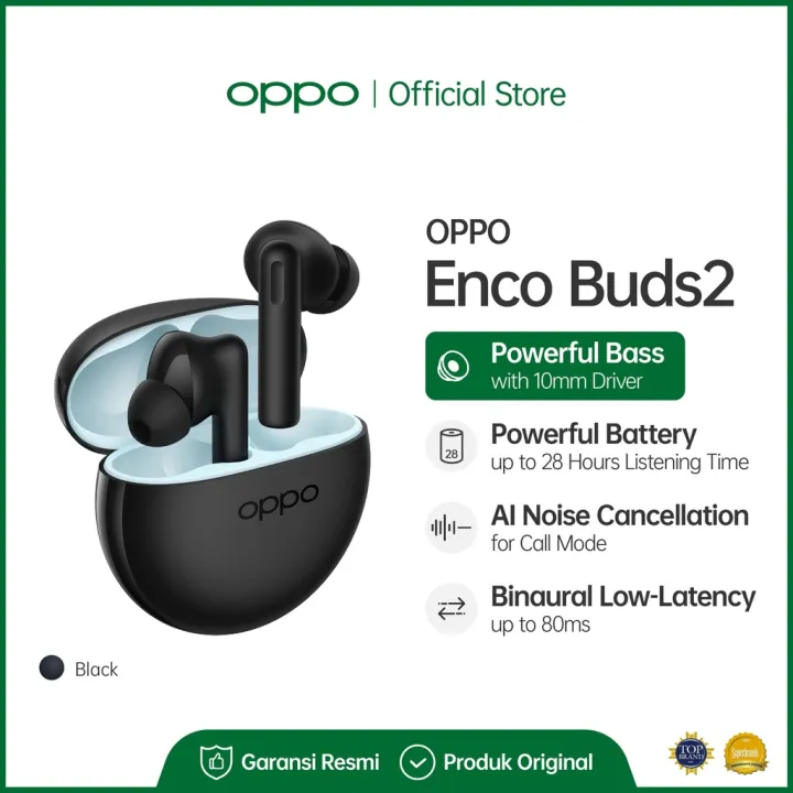 OPPO Enco Buds2 [Powerful Bass, Battery up to 28 Hours Listening Time, AI Noise Cancellation ...