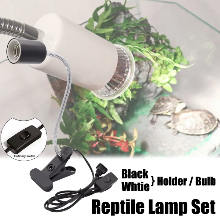 Reptile Lamp Set Clip-on Lamp Holder Bulb Thermometer Hygrometer Turtle Tortoises Lizard ...