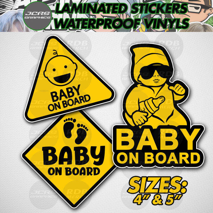 Baby On Board Car Sticker and Decal - Laminated Vinyl Safety Custom ...