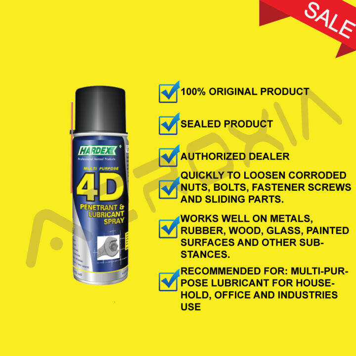 HARDEX 4D PENETRANT & LUBRICANT SPRAY 400ML | Lazada