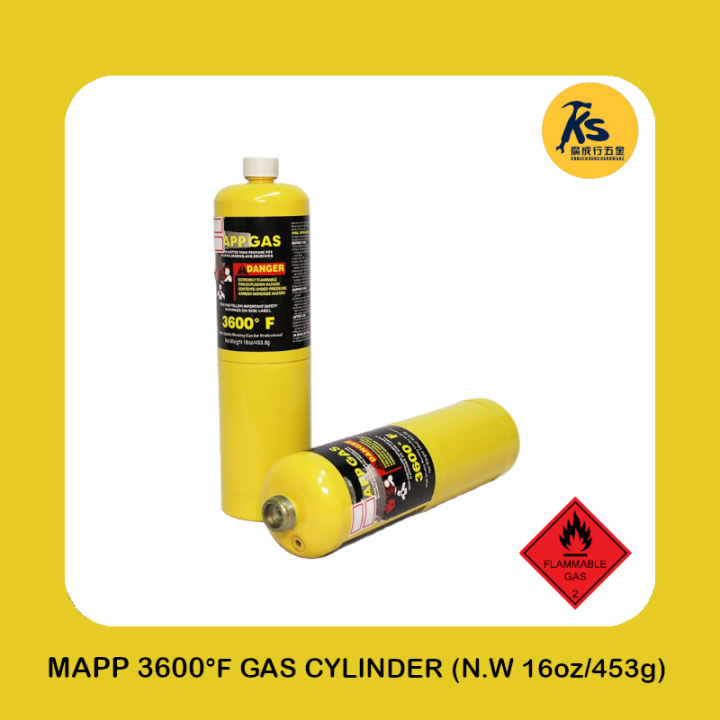 MAPP 3600°F Gas Cylinder (Net Weight 16 oz / 453 g) | Lazada