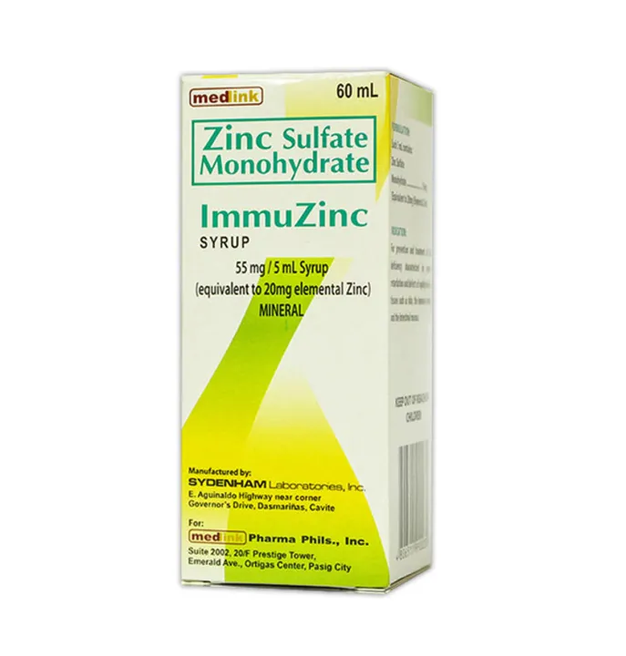 IMMUZINC Zinc sulfate Syrup 60 mL | Lazada PH