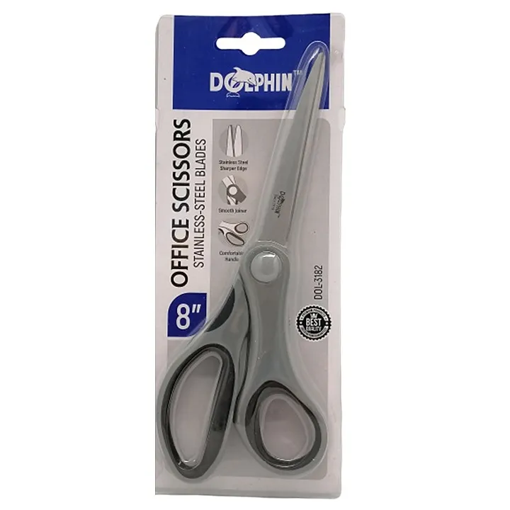 Dolphin DOL-3182 8" Stainless Steel Scissors Office and School ...