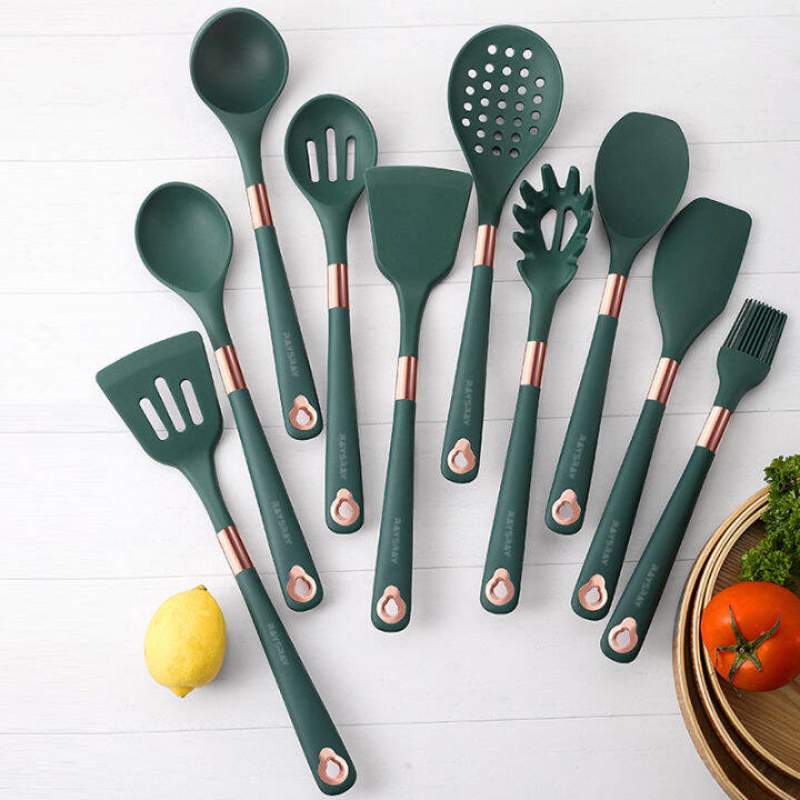 Silicone Nonstick Utensils Set Kitchenware Cooking Tools Kitchen ...