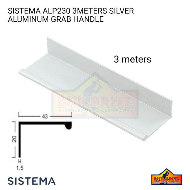 SISTEMA ALP230 3 Meters Aluminum Grab Handle Silver | Lazada PH