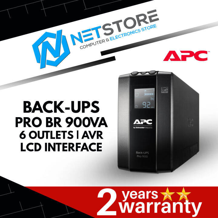 APC BACK-UPS PRO BR 900VA| 6 OUTLETS| AVR | LCD INTERFACE POWER SUPPLY ...