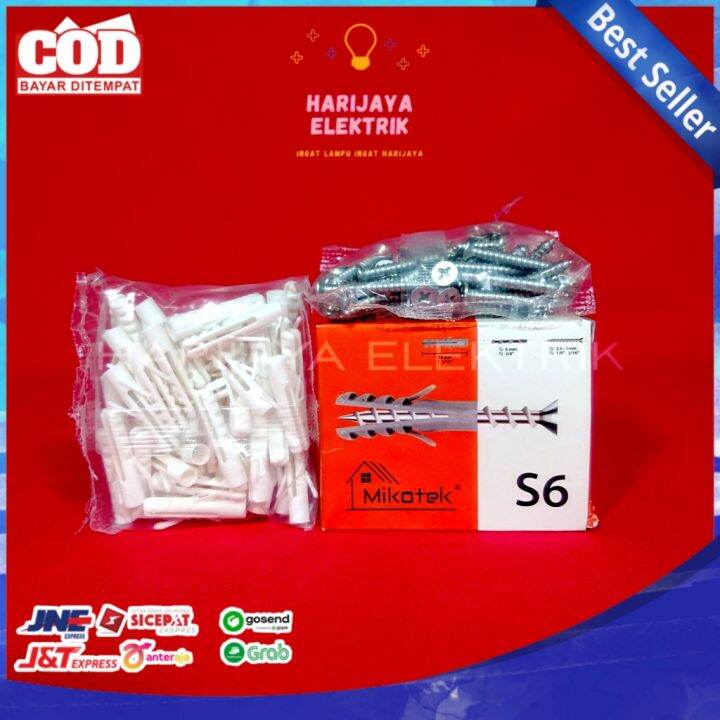MIKOTEK PISER ANGKUR + SKRUP COMMON PLUG GYPSUM ANCHOR SCREW SET VISER ...