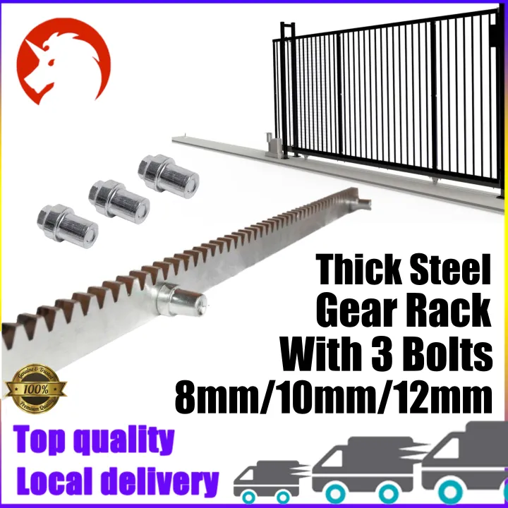 【1 Meter 8mm/10mm/12mm】 Outdoor Thick Steel Gear Rack for Automatic ...