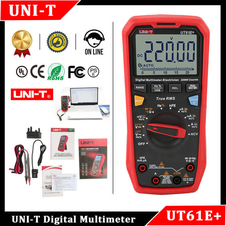 UNI-T UT61E/UT61E PLUS Digital Multimeter Meter True RMS 1000V AC DC ...