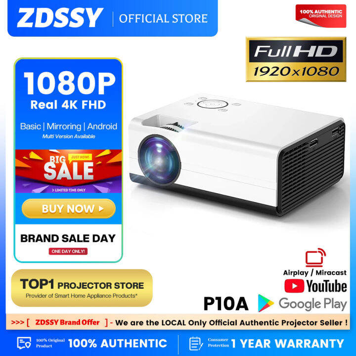 ZDSSY P10A มินิโปรเจคเตอร์ LED แบบพกพา 4k อัลตร้า HD Android 9.0 ดูอัล ...
