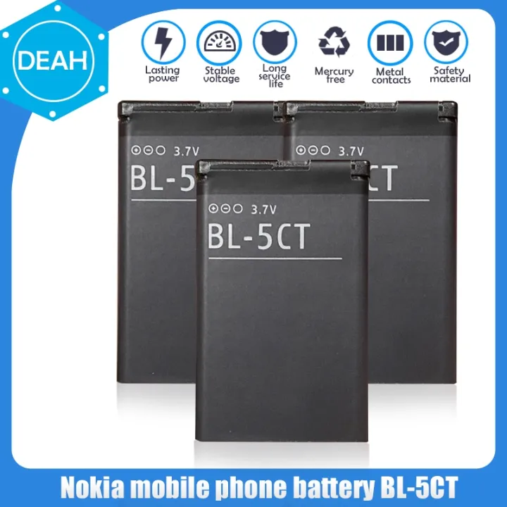 3.7V 1050mAh BL 5CT BL 5CT BL5CT Replacement Phone For Nokia 3720 5220 5220XM 6730 6330 6303i C5 ...