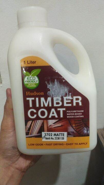 Hudson Timber Coat Polyurethane Water Based Wood Coating 1L Gloss Or ...
