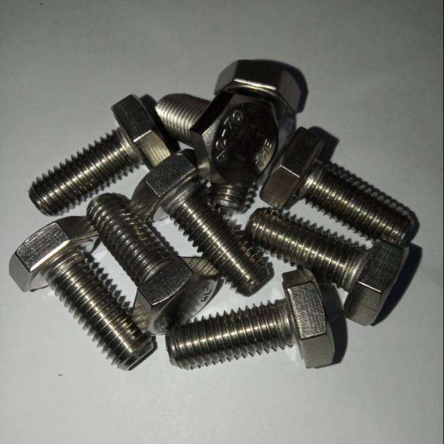 Baut hex M10 x 25 (2,5cm) stainless 304 | Lazada Indonesia