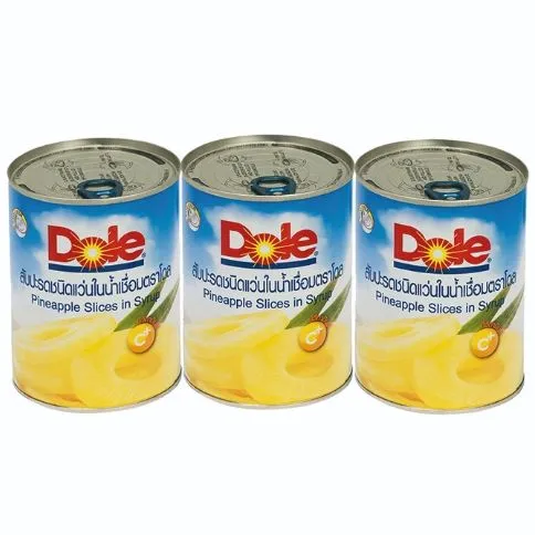 Dole Pineapple Slices in Syrup 567g x 3 Cans Code 197574 โดล สับปะรดแว่นในน้ำเชื่อม 567 กรัม x 3 ...
