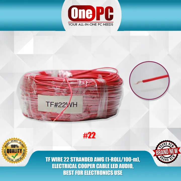 TF WIRE 22 STRANDED AWG (1-ROLL/100-m), ELECTRICAL COOPER CABLE LED ...