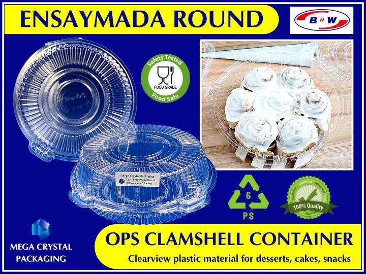 Clamshell OPS C35 Ensaymada Round Big 9 Inches ( 100 pcs. Per Pack ...