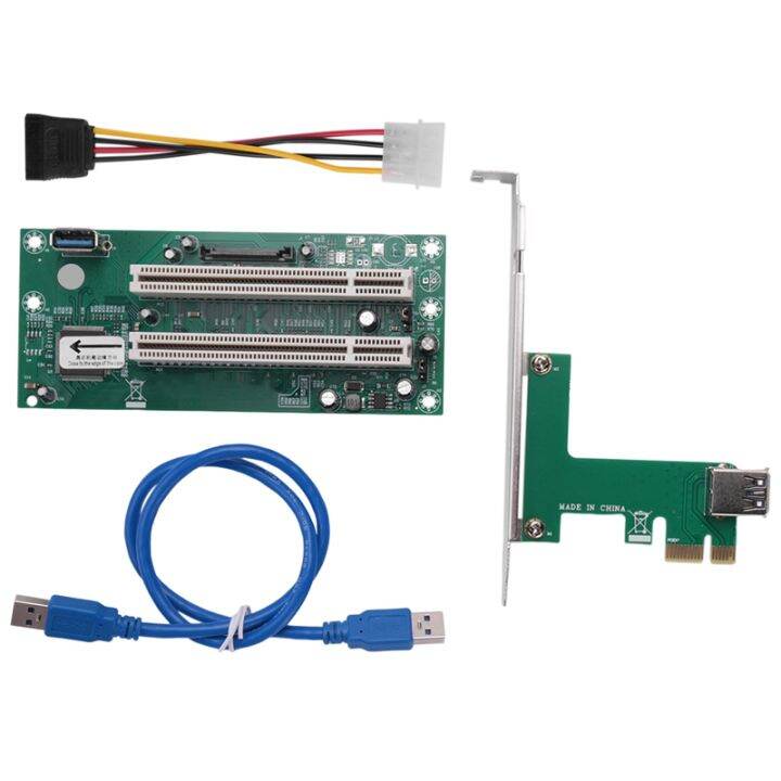 PCI Express to Dual PCI Adapter Card PCIe X1 to Router Tow 2 PCI Slot Riser Card 2.5Gbps Support ...