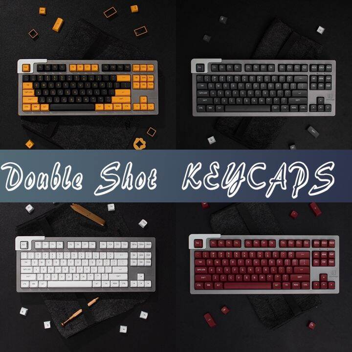 white black keycaps MSA profile Double Shot PBT keycap 150 keys 64/68 ...