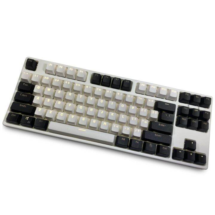 Black and white Keycaps 87 PBT Keys Keycaps Mechanical Keyboard Keycaps ...