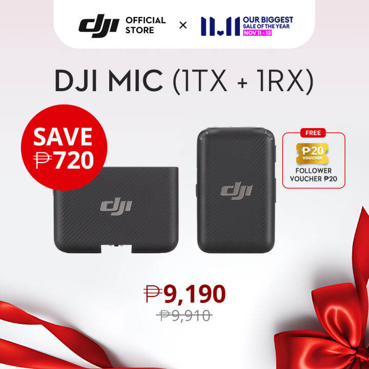 DJI MIC (1TX+1RX) Integrated Wireless Microphone System | Lazada PH