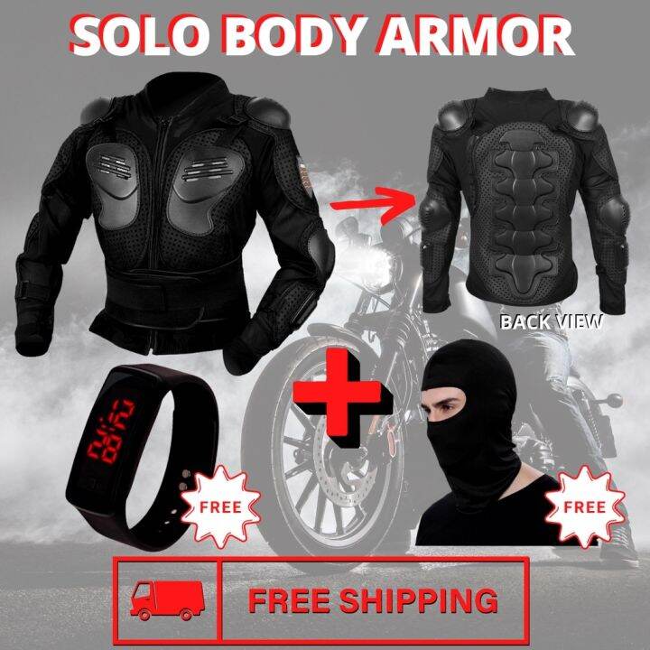 SOLO Body Armor Vest Motorcycle Gear Racing Jacket Coat Protector ...