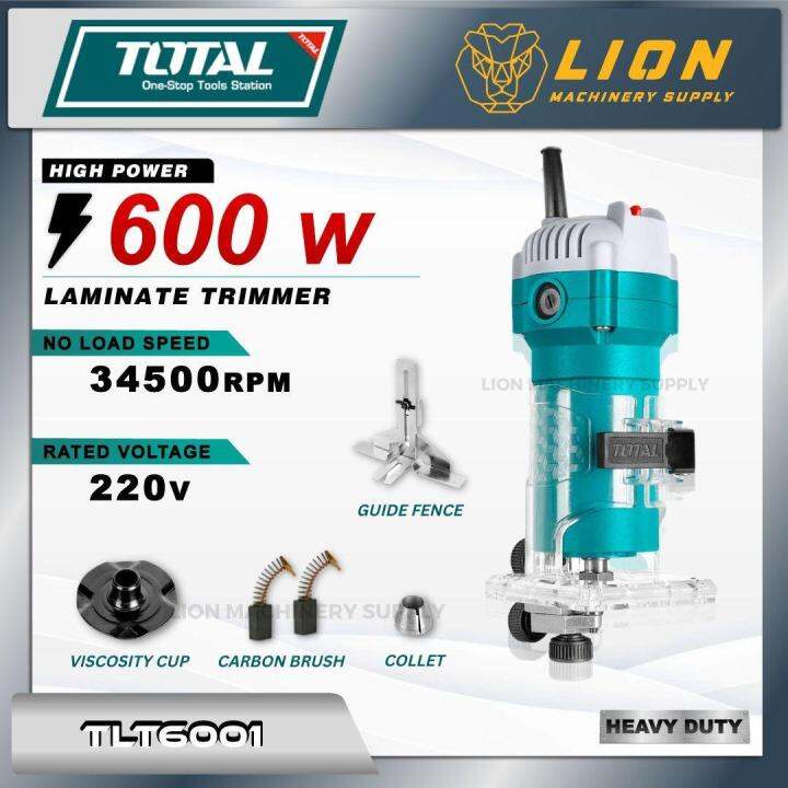 TOTAL 600Watt 6mm (1/4") Laminate Trimmer TLT6001 - Original & Heavy ...