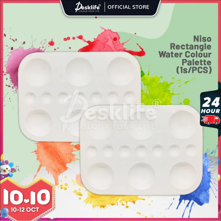 Desklife Niso Rectangle Water Colour Palette Painting Plate - (1s/PCS ...