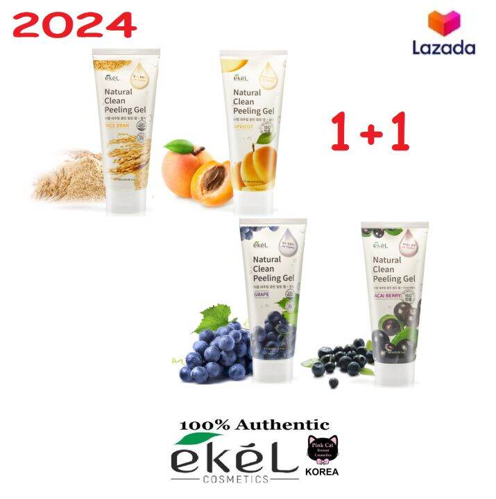 Korean Cosmetics Ekel Natural Clean Peeling Gel 180ml (1+1) | Lazada PH