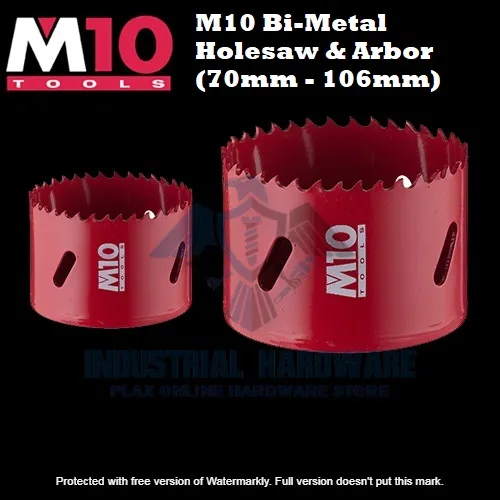 M10 Bi-Metal Holesaw & Arbor (70mm - 165mm) | Lazada