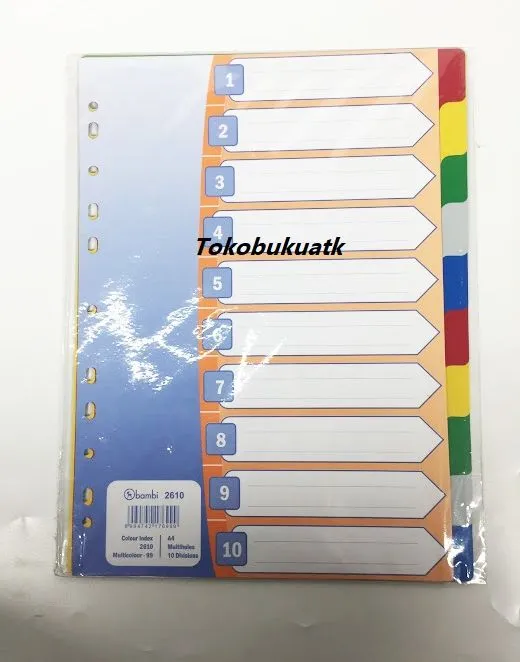 Pembatas Binder Plastik Bambi A4/ Tab Divider Bambi 2610 | Lazada Indonesia