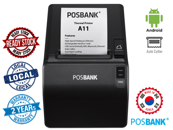 PosBank A11 Original Direct Thermal POS Receipt Printer Ready Stock Fast Printing Andriod Auto ...
