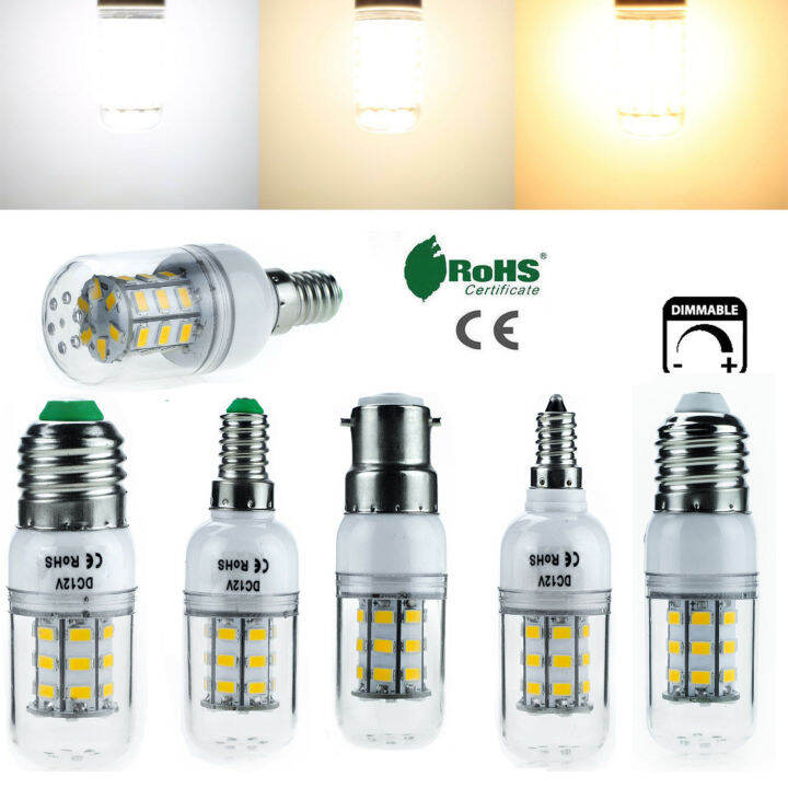 Ranpo LED หลอดไฟข้าวโพด E27 E14 E26 B22 E12 SMD5730หลอดไฟ7W 12V 24V เทียนโคมระย้า LED ไฟสำหรับ ...