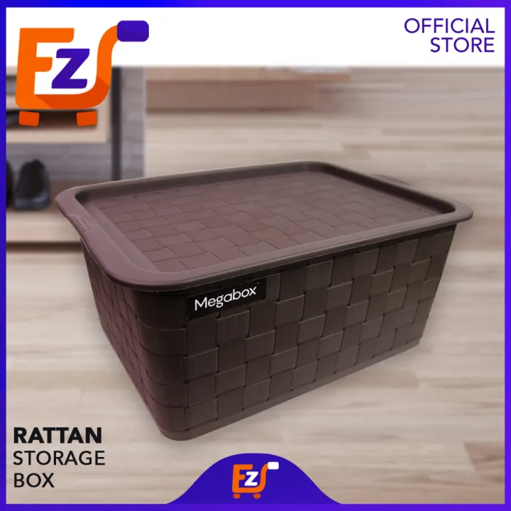EZ DEAL Large Megabox Rattan Storage Box/Container with Lid Home ...