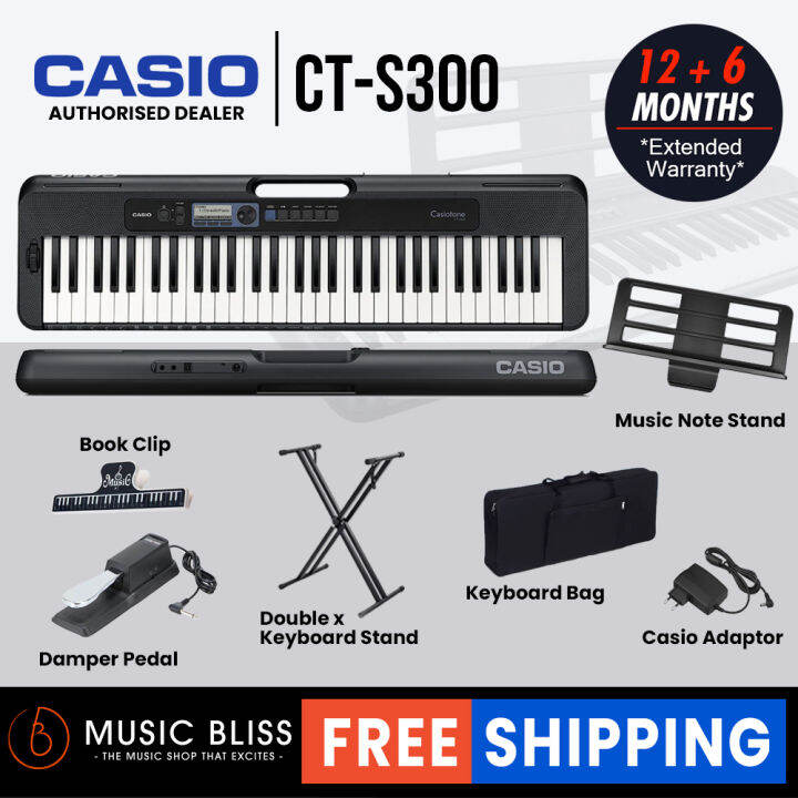 Casio CT-S300 61-Keys Casiotone Keyboard with Damper Pedal, Keyboard ...