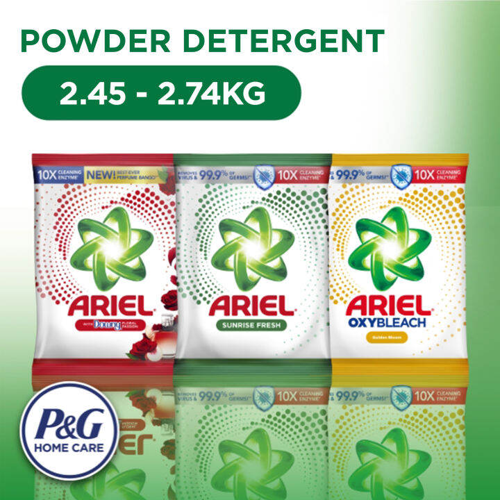 Ariel Powder Detergent Sunrise Fresh Floral Passion Golden Bloom 2.45KG ...