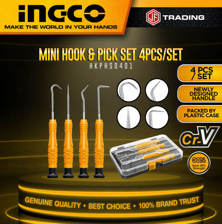 INGCO Mini Hook & Pick Set 4PCS/SET HKPHS0401 ♦JF TRADING♦ | Lazada PH