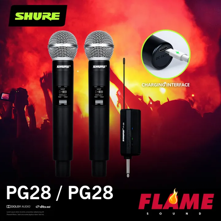 SHURE PG-28 ไมโครโฟนไร้สาย 800MHz UHF ไมโครโฟน เฉพาะทาง ไมค์ คิดค่าใช้จ่าย ไมค์ลอยเสียงดี ไมค์ ...