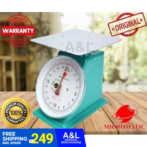 20kg General Master Stainless Dial Scale Weighing Scale Flat Plate GM ...