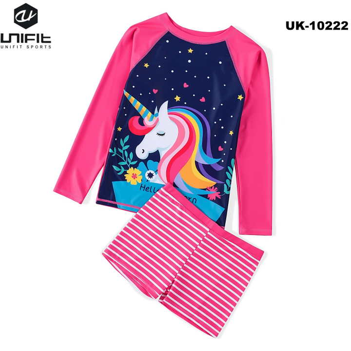 UNIFIT Kids Rush Guard Terno Swimming Attire Girls UK-10222 | Lazada PH