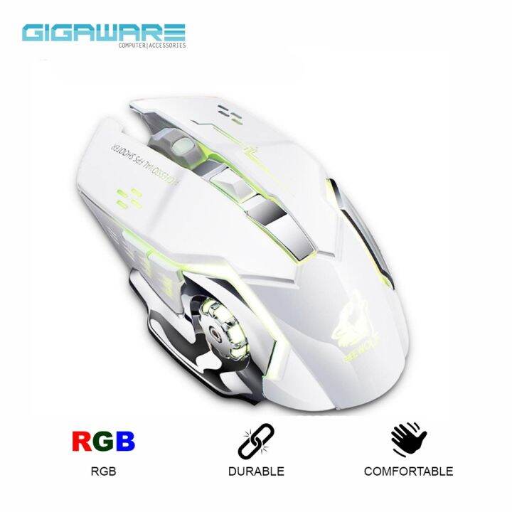 mouse Gigaware Wolf X8 6 Buttons RGB Back-light Wireless Charging ...