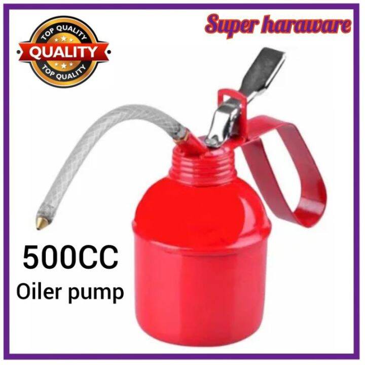 Ready stock 500cc METAL HIGH PRESSURE OIL CAN PUMP GRESASE SQUIRT SPOUT ...