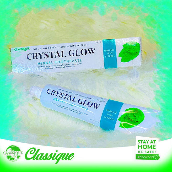 CRYSTAL GLOW HERBAL TOOTHPASTE BY CLASSIQUE Rich in Natural Flouride ...