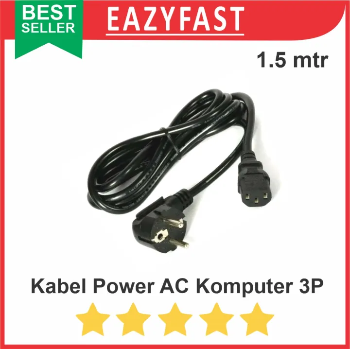 Kabel Power AC 1.5m Listrik PLN PSU Komputer PC CPU 3 Lubang Pin Cord | Lazada Indonesia