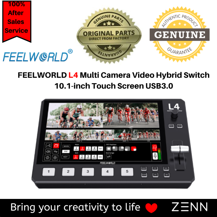 FEELWORLD L4 Multi camera Video Hybrid Switch 10.1-inch Touch Screen ...
