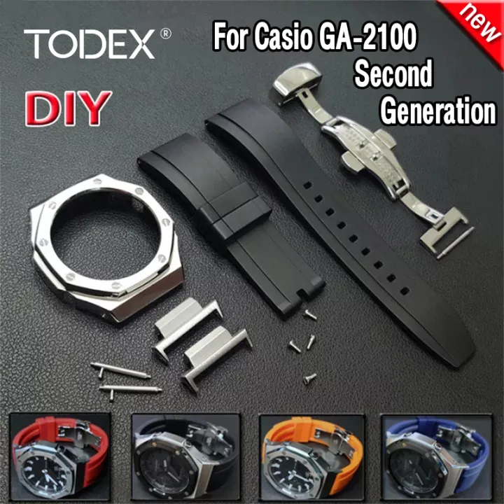 TODEX DIY Kit Free Fluorine Rubber + Bezel + For Casio GA2100 Watch ...