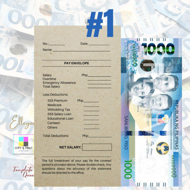Customized Payroll Envelope 25 pcs | Pay Envelope | Lazada PH