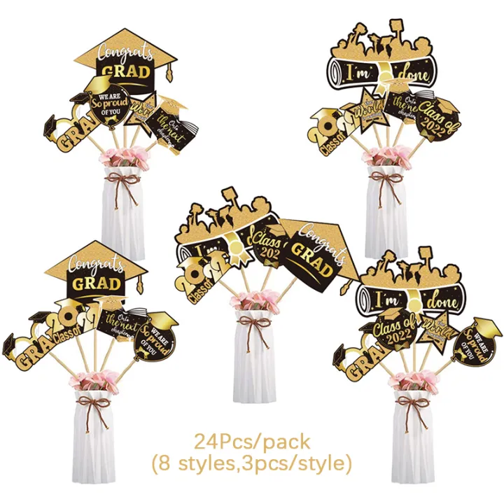 [JINXING] Graduation Table Toppers Set of 24 Class of 2022 Table Decor ...